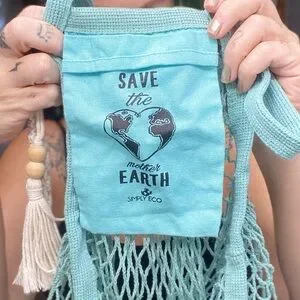 Simply Eco | Bags | Simply Eco Save The Mother Earth Mermaid Teal Net ...